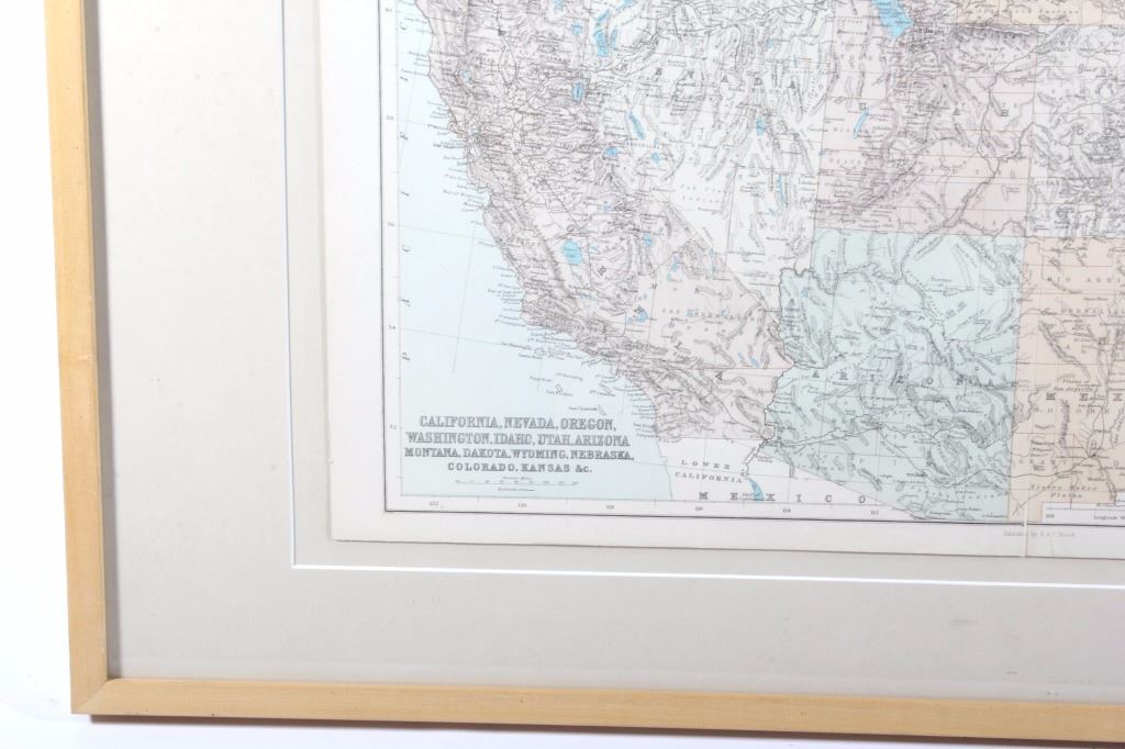 1884 Western United States & Territories Map