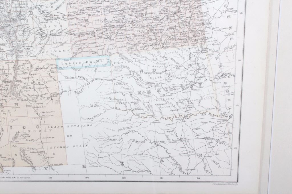 1884 Western United States & Territories Map