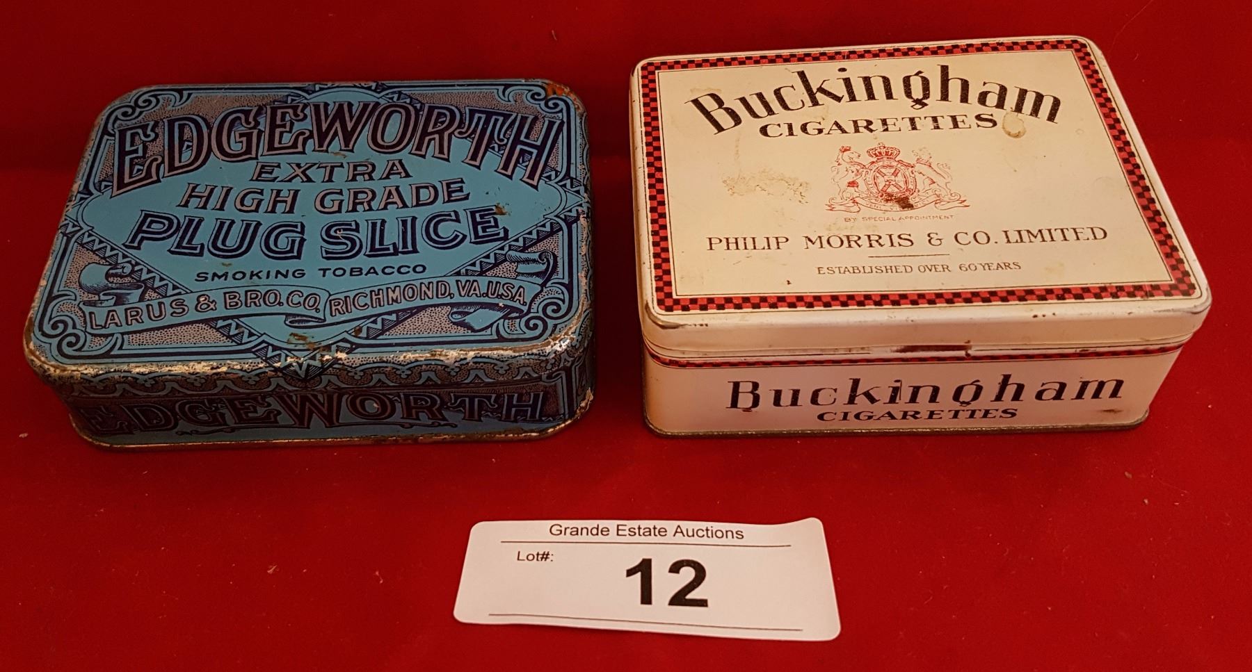 1950'S BUCKINGHAM CIGARETTES TIN & 1940'S EDGEWORTH PLUG SLICED TOBACCO TIN