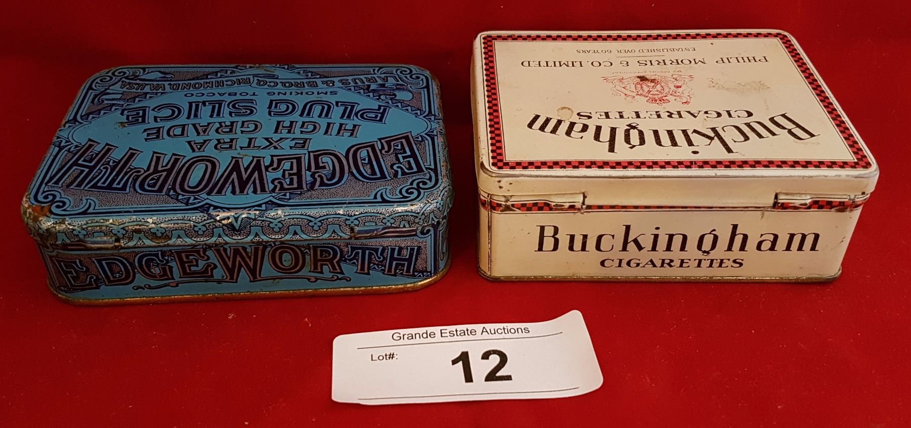 1950'S BUCKINGHAM CIGARETTES TIN & 1940'S EDGEWORTH PLUG SLICED TOBACCO TIN