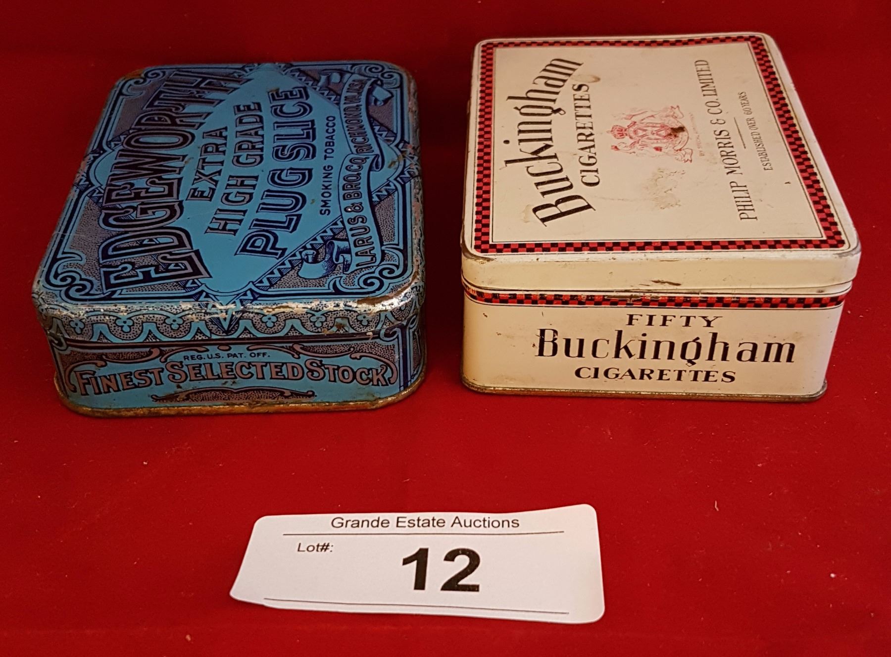 1950'S BUCKINGHAM CIGARETTES TIN & 1940'S EDGEWORTH PLUG SLICED TOBACCO TIN