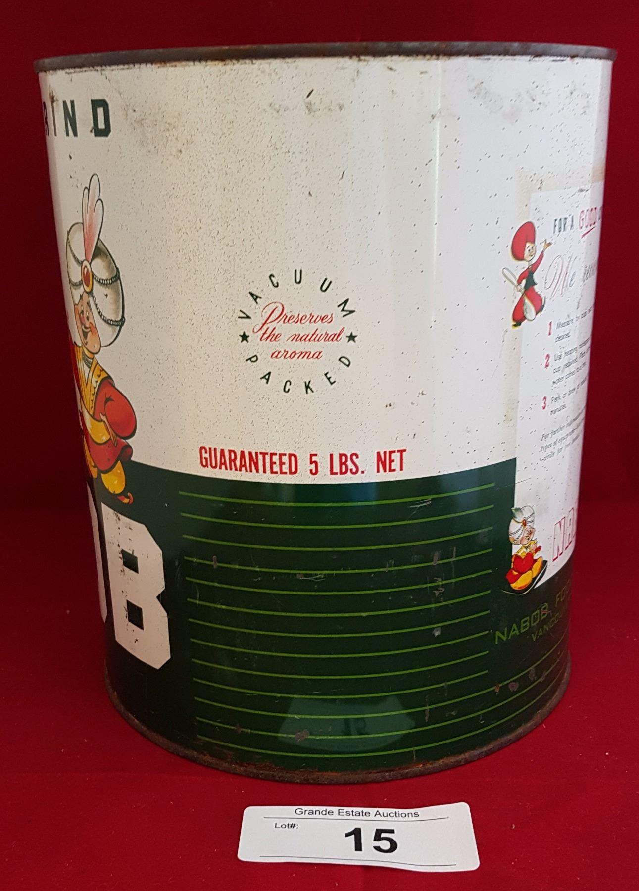 VINTAGE 5LB NABOB COFFEE TIN