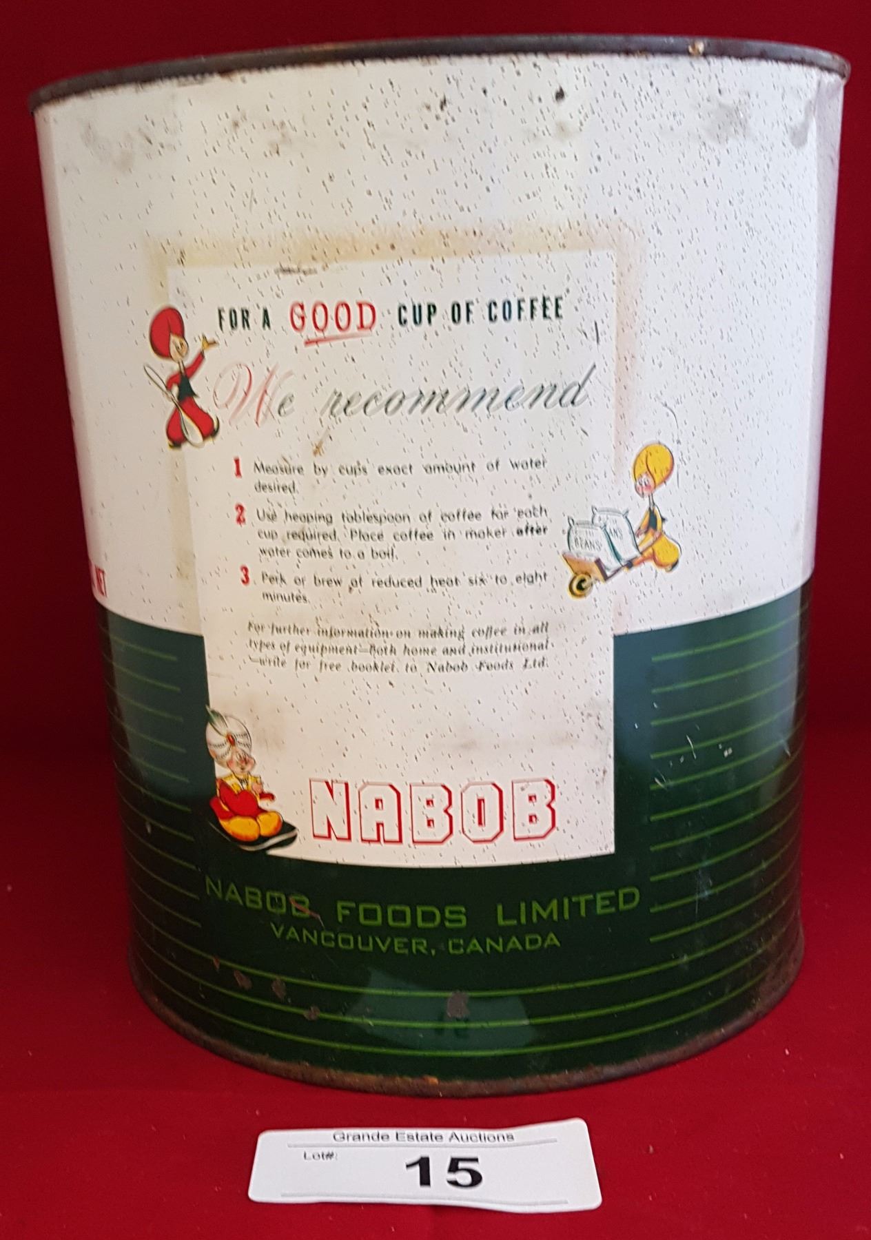 VINTAGE 5LB NABOB COFFEE TIN