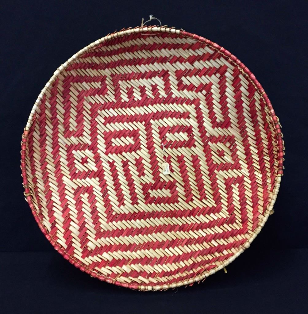 Large Hopi Sifter Basket With Kachina Face