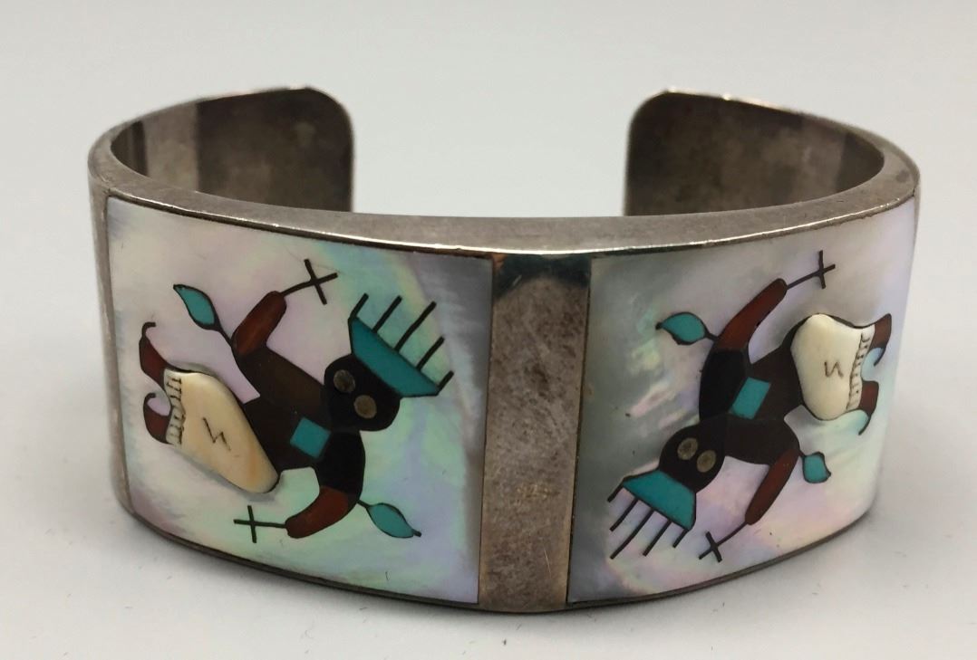 Zuni Inlay Crown Dancer Bracelet