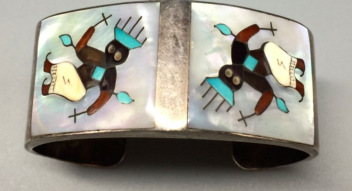 Zuni Inlay Crown Dancer Bracelet