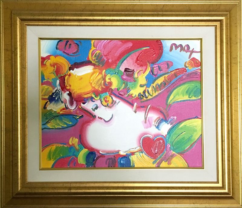 Peter Max, Flower Blossom Lady Detail, Acrylic Painting