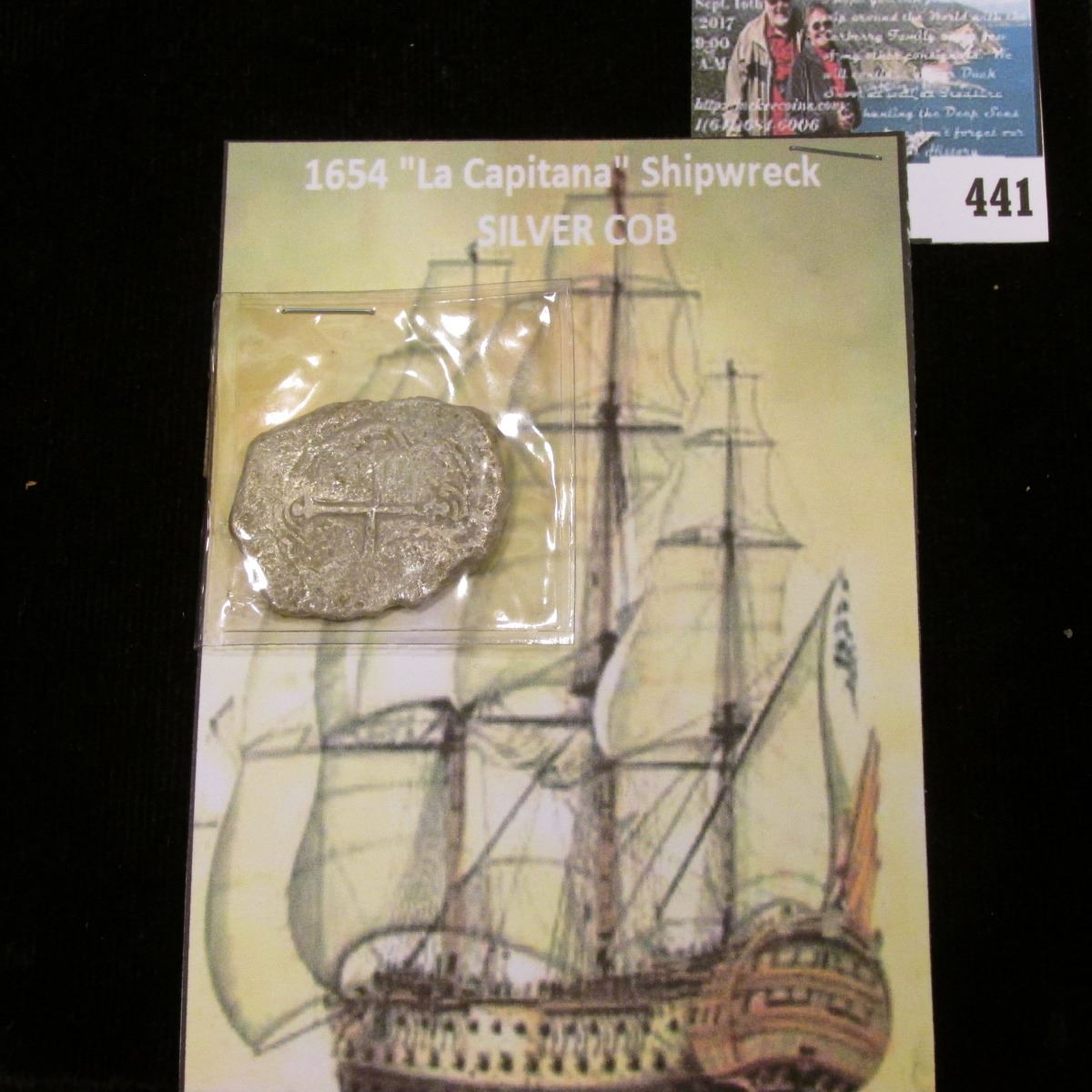 1654 "La Capitana" Ship wreck 8 Reales Silver Cob. This interesting ...
