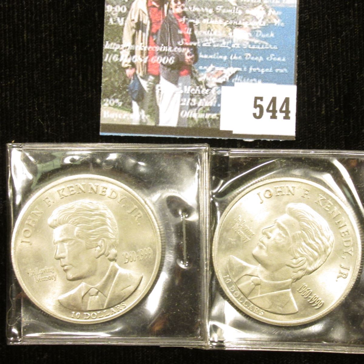 (2) 2000 Liberia $10 John F. Kennedy Jr. Coins.