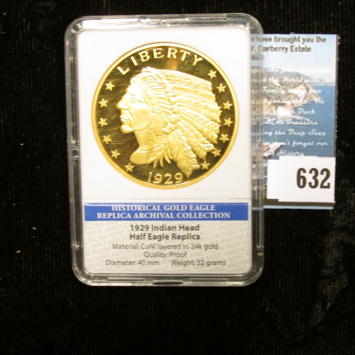 Slabbed "Historical Gold Eagle Replica Archival Collection 1929 Indian ...