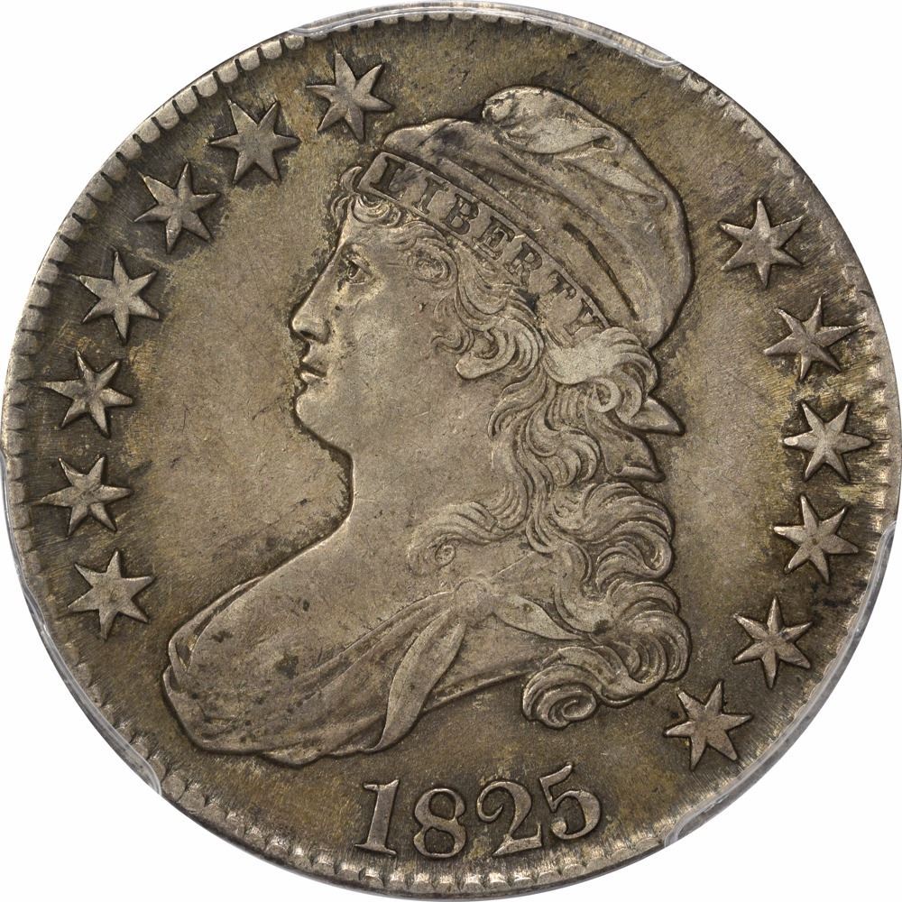 1825 50C. Capped Bust Half Dollar. PCGS AU50.