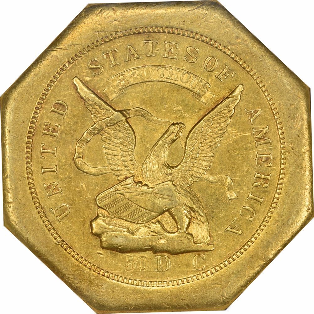 1851 Augustus Humbert, United States Assayer of Gold California. $50 ...