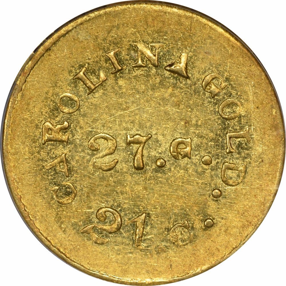 Undated (1842-1850). A. Bechtler $1 Gold. Kagin-24. Rarity-4. 27 G., 21 ...