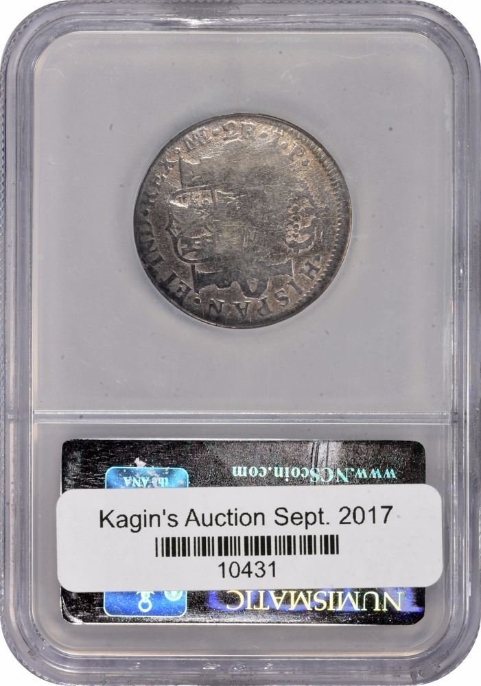 J.L. Polhemus Counterstamp on Peru 1817 Lima Mint 2 Reales. M-CALIF-2A ...