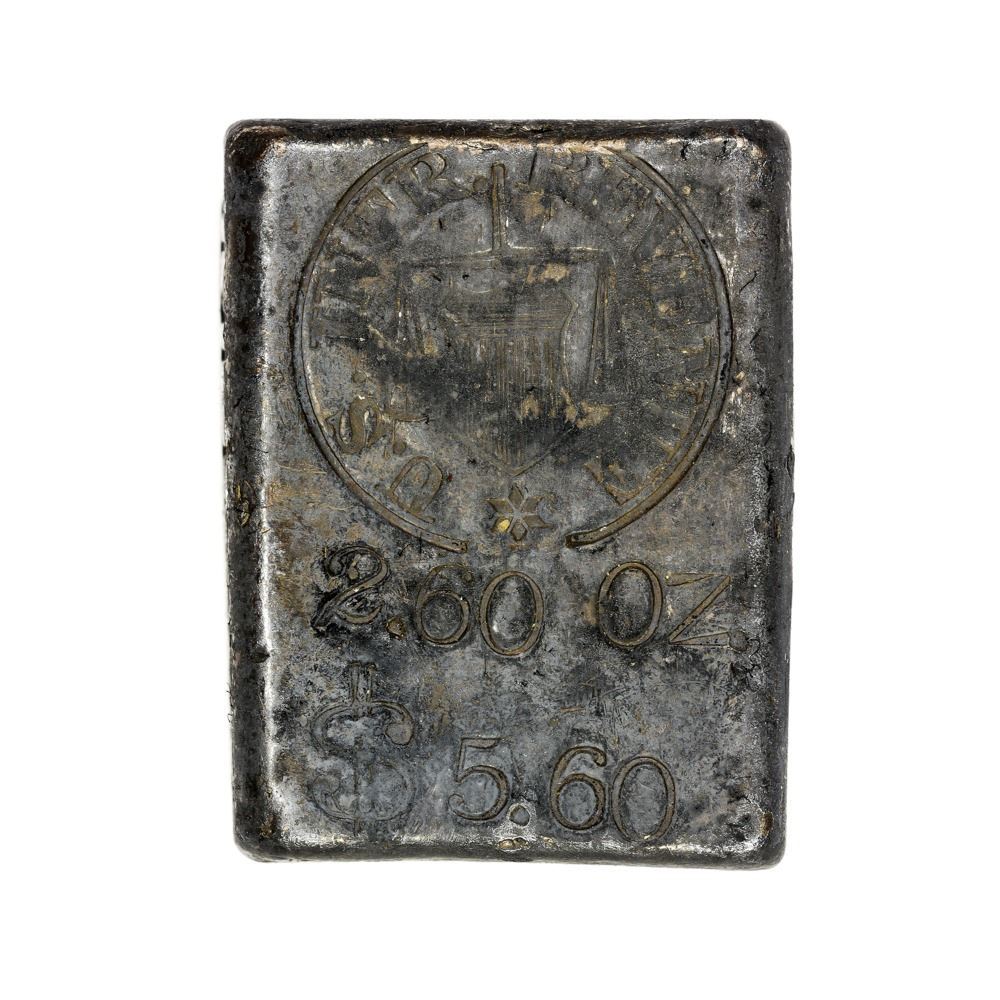 California. Sacramento. Undated H. Harris Silver Ingot. Without Serial ...