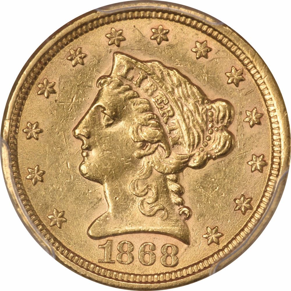 1868-S $2.50. MS-61 PCGS.
