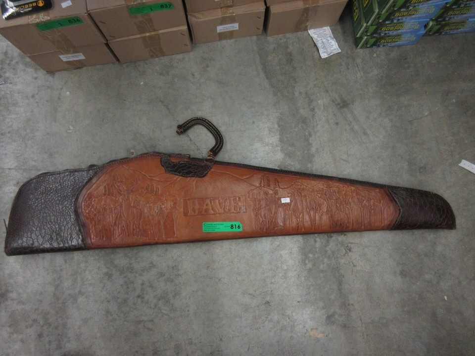 Vintage Tooled Leather Gun Case