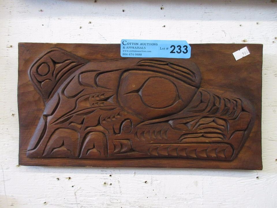First Nations Carved Wood Wall Plaque