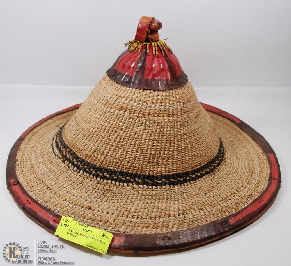 TIBETAN HAND MADE STRAW HAT FROM TIBET