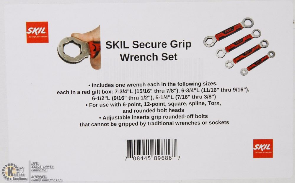NEW 4PC SKIL SECURE GRIP WRENCH SET