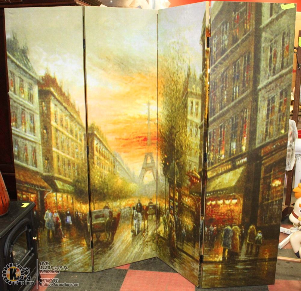 15) PARIS STREET SCENE ROOM DIVIDER