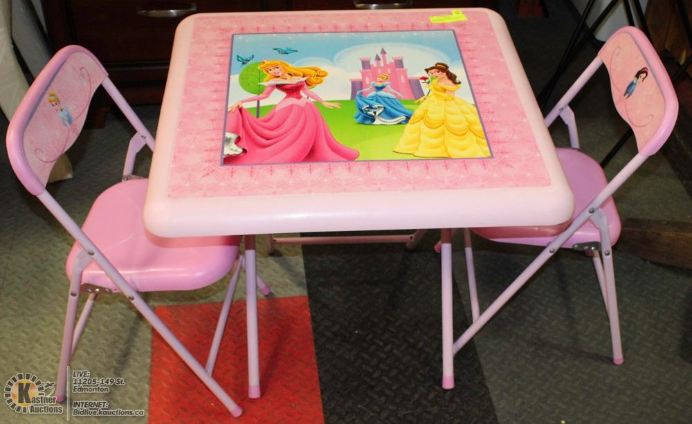 WALT DISNEY PINK PRINCESS TABLE & TWO