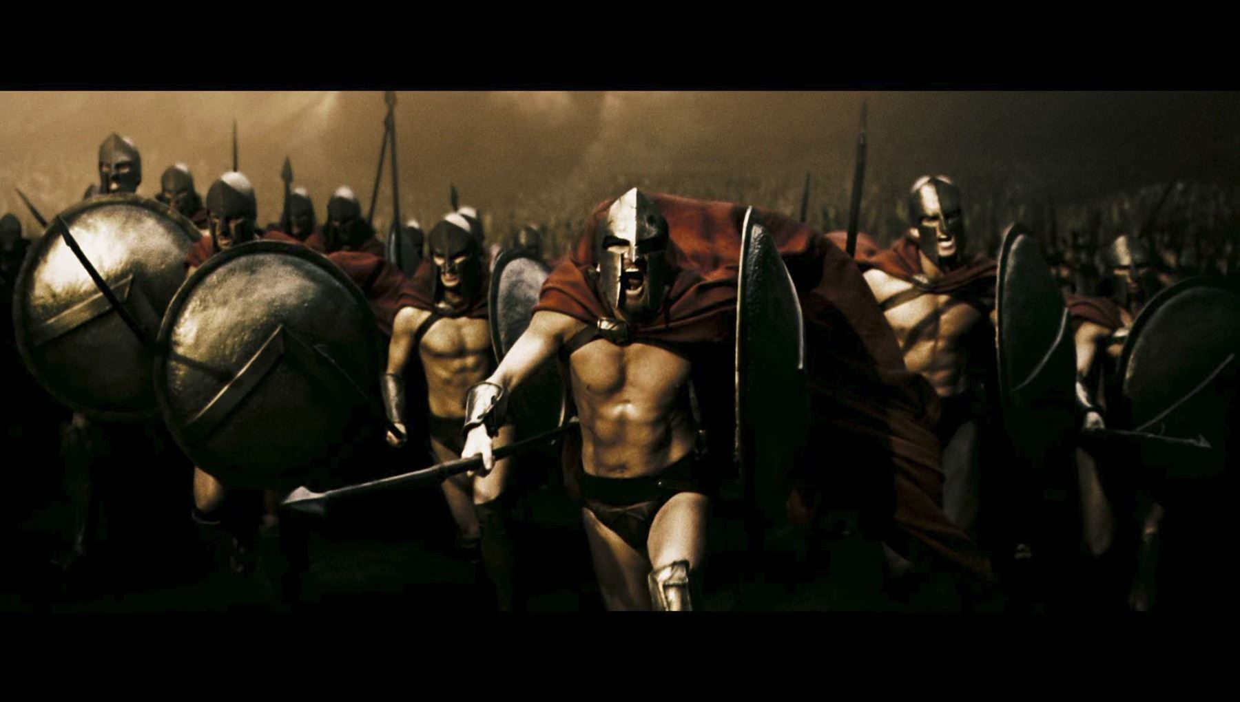 300 (2006) - Dilios' (David Wenham) Costume, Shield, and Spear