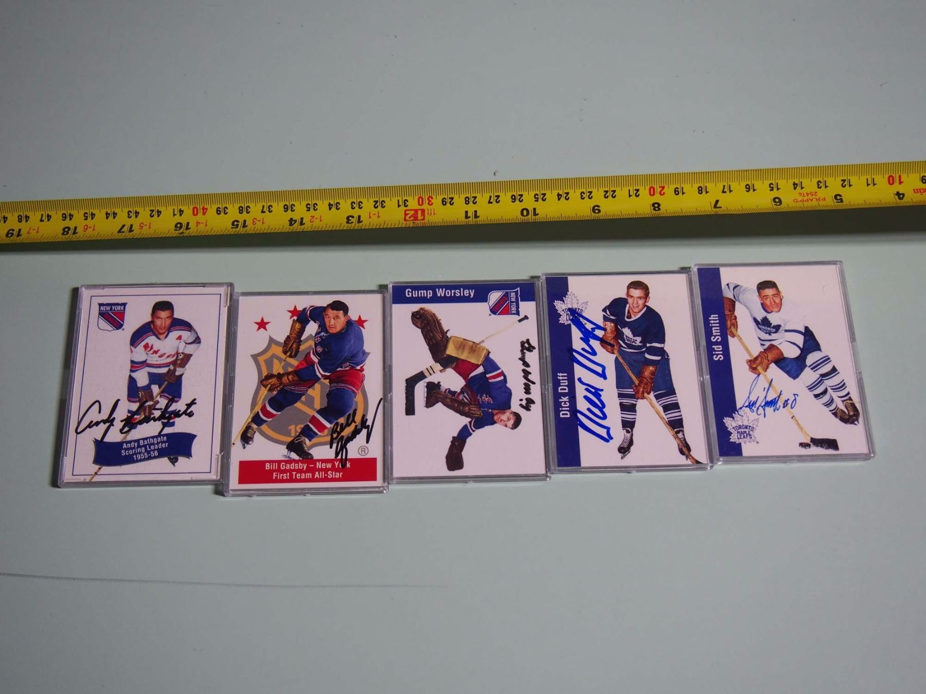 Lot Of Signed Parkhurst Hockey Cards (5) (Sid Smith, Dick Duff, Lorne ...