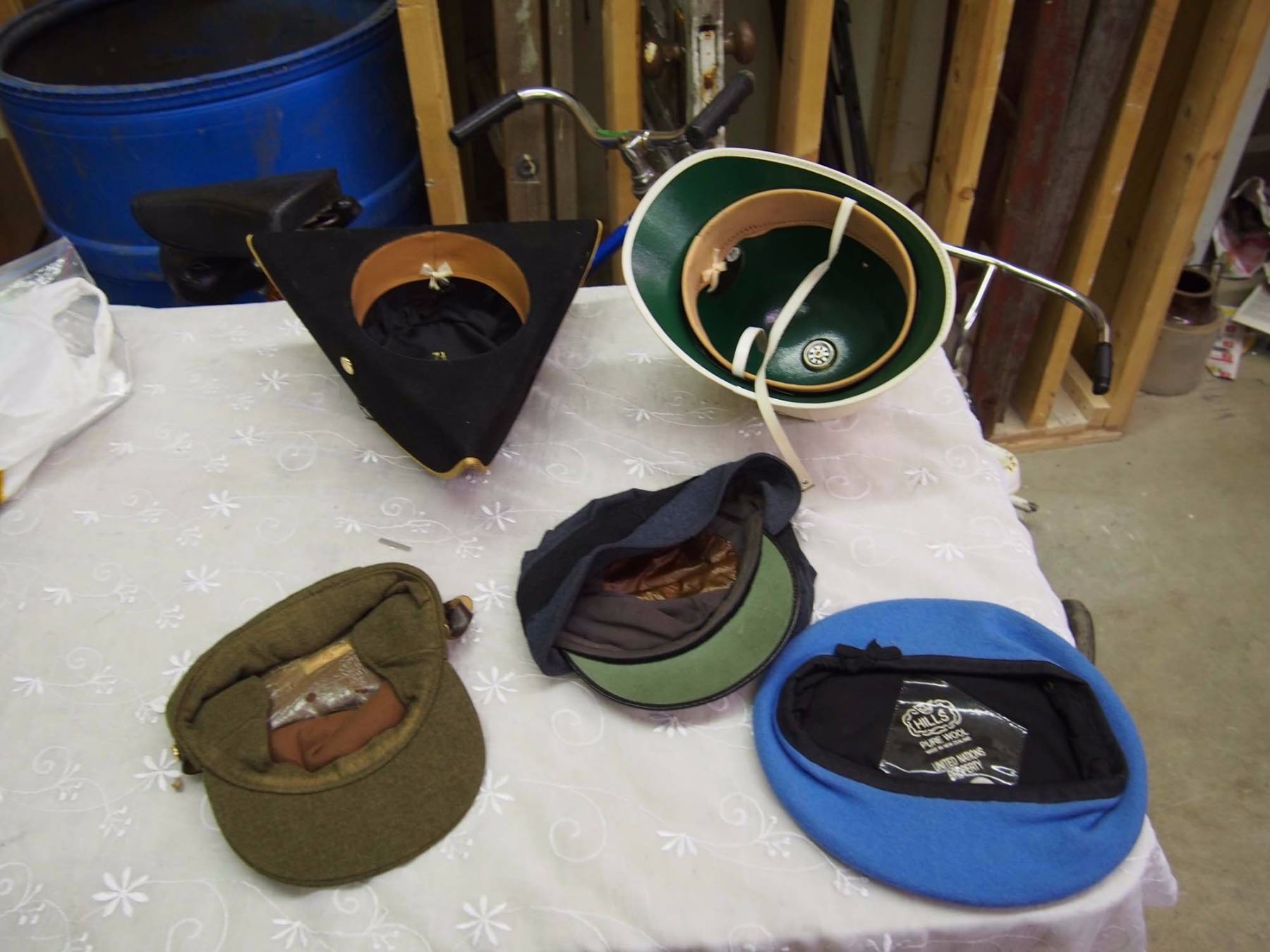 Canadian And British Hat Lot (WW2 WAF Cap, Canadian Korean Cap, PITH ...