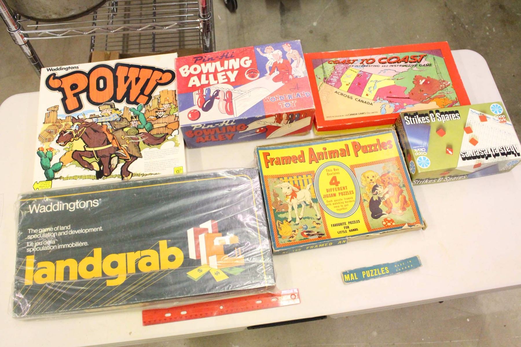 Lot of Vintage Board Games (6)(Pow, Coast to Coast, Bowling Alley ...