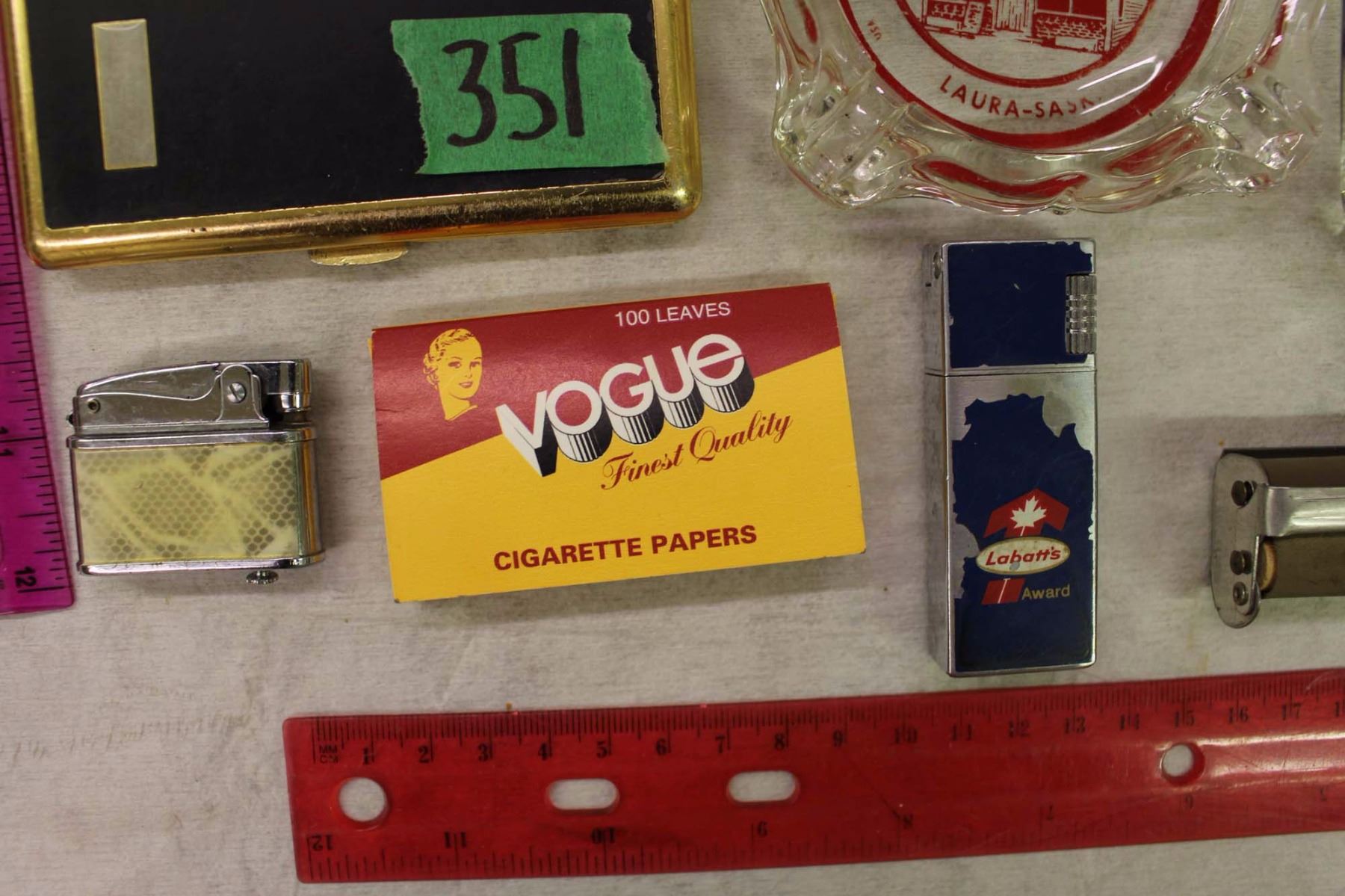 Smoking Related Items: Ashtrays(3), Rollers(6), Ladies Cig Case, Vogue ...