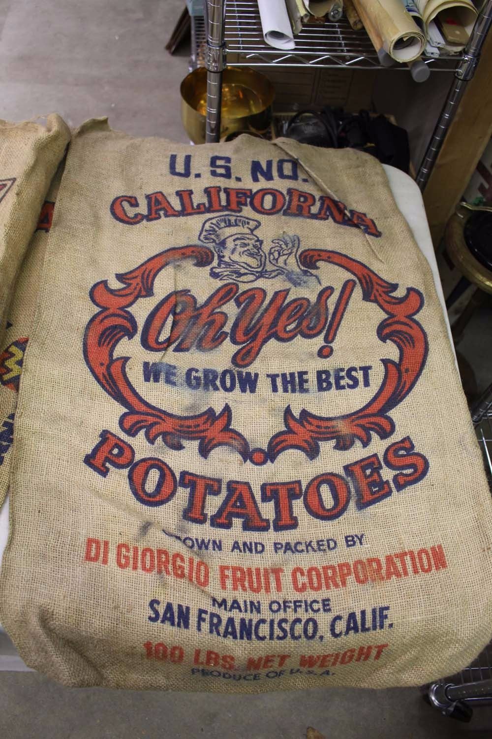 Lot Of Vintage Sacks (5) (Oat Husks, Potatoes)
