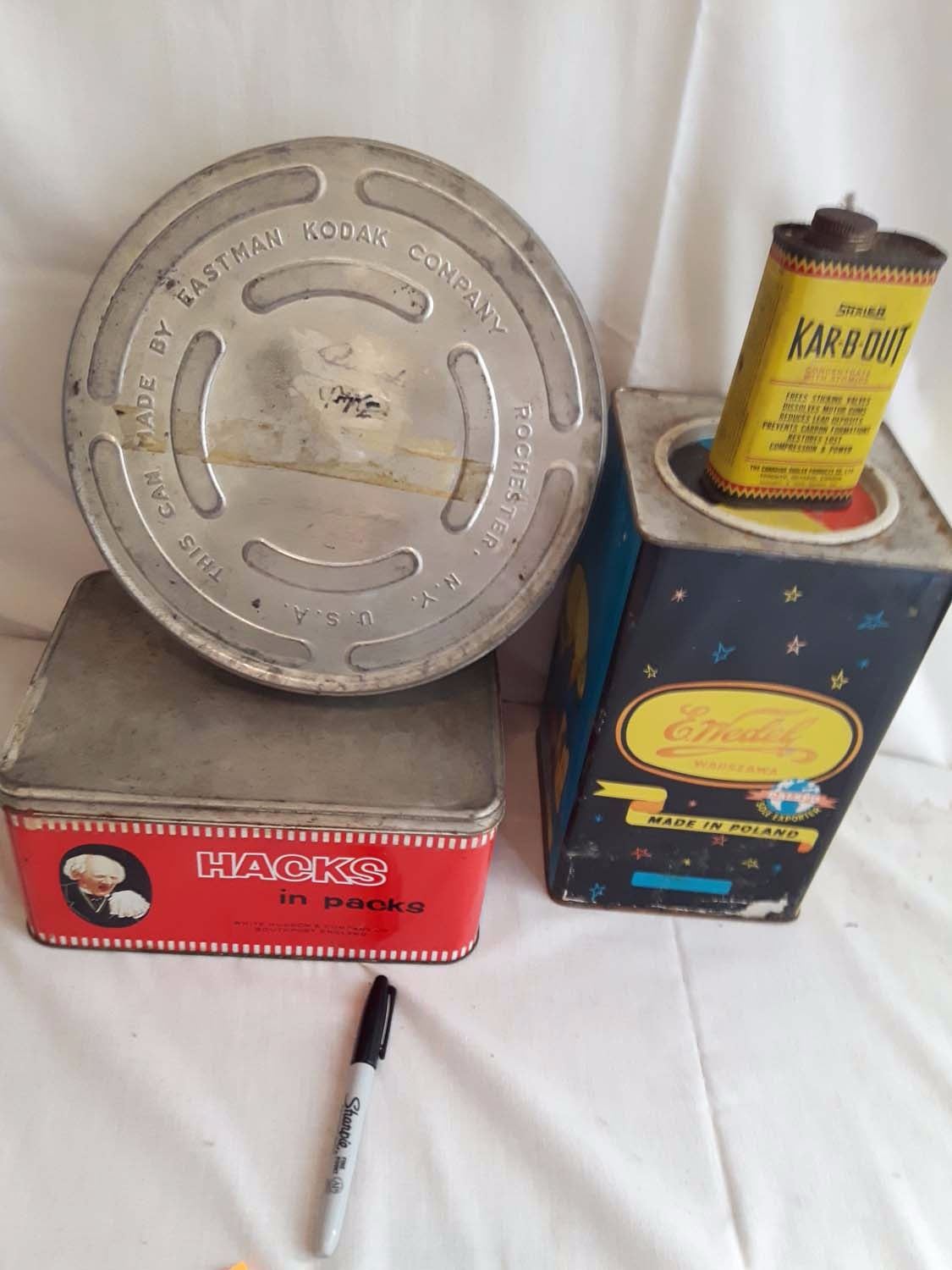 Tins (3) And Movie Reel Case