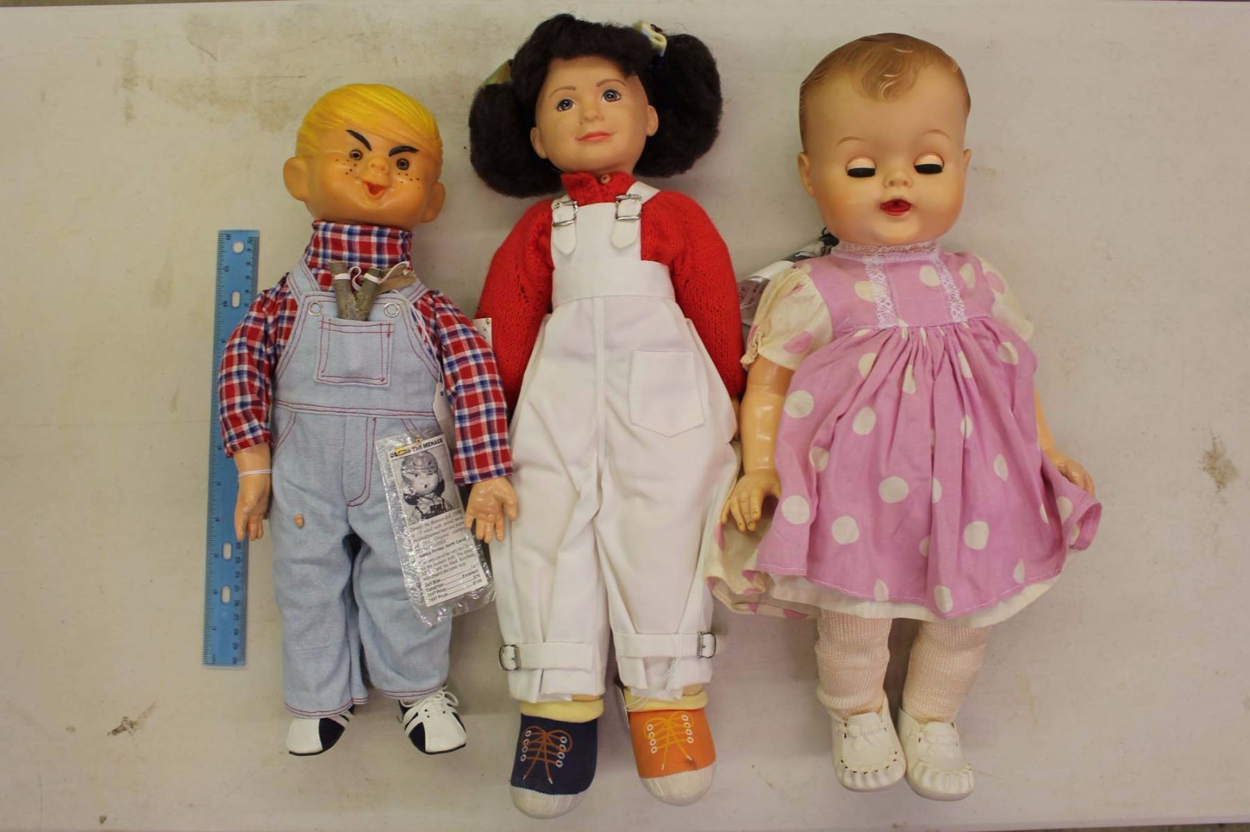 1958 Dennis The Menace Doll, 1960 Drink n Wet Baby&A 1984 Punky ...