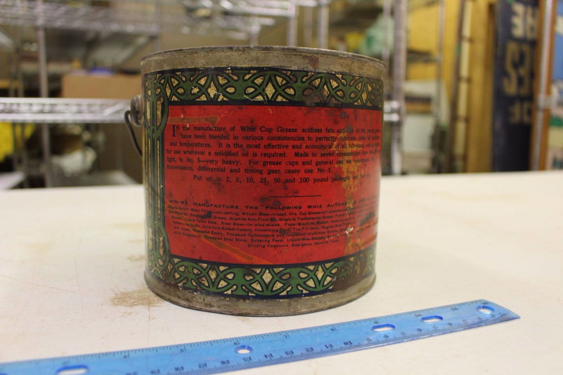 Whiz Cup Grease Pail The R.M. Hollingshead Co. (5 Lbs. Net)(Empty)