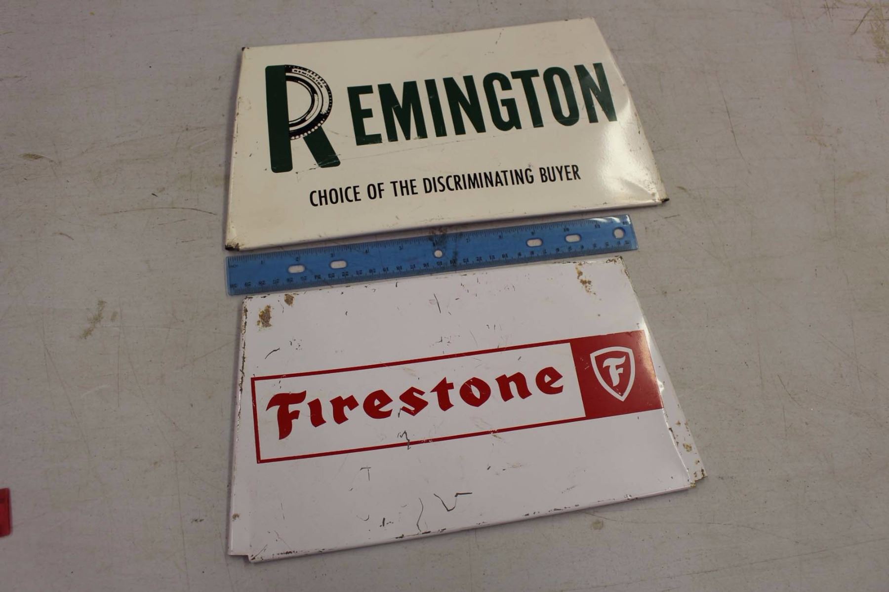 Firestone& Remington Metal Signs