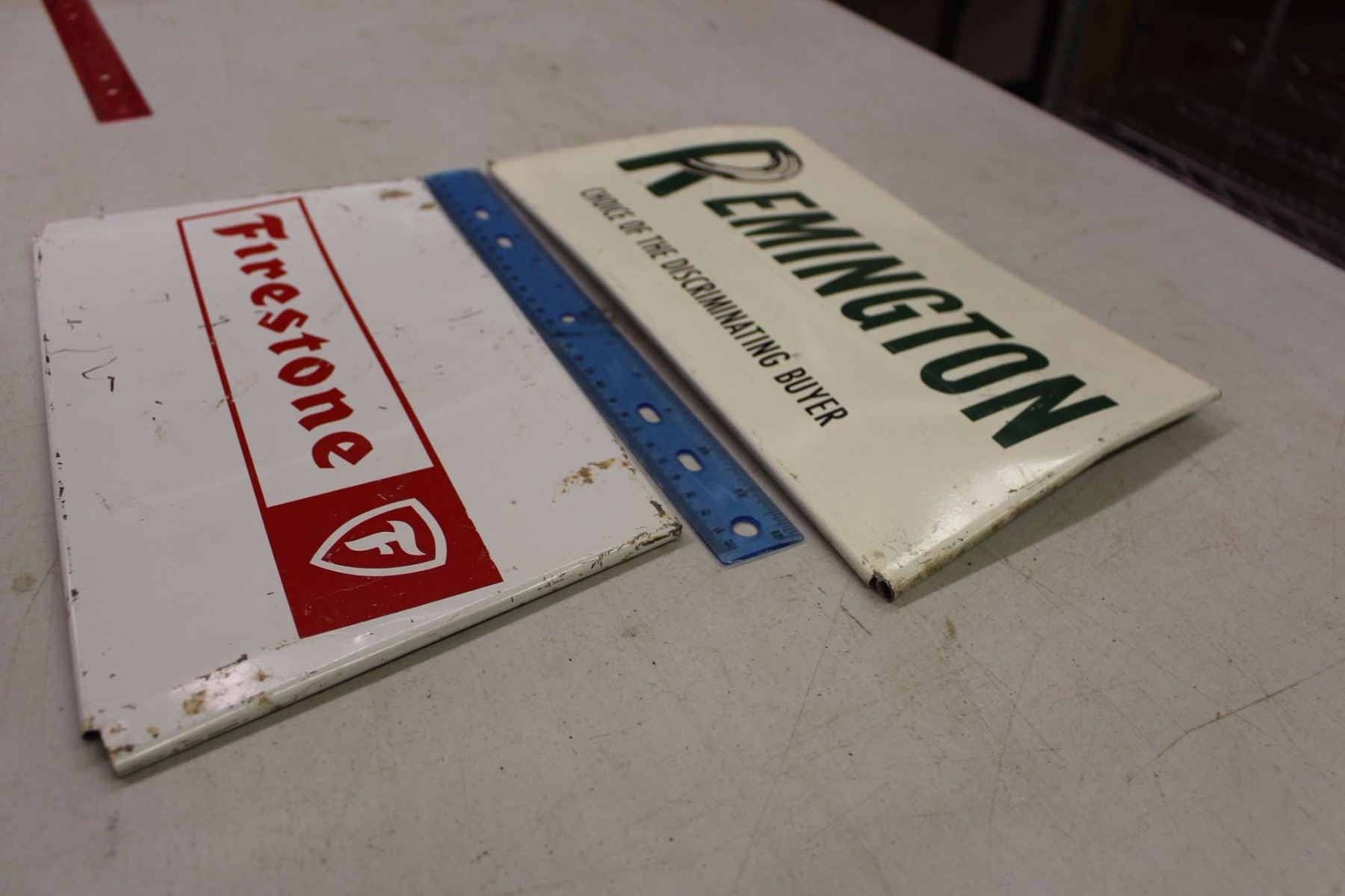 Firestone& Remington Metal Signs