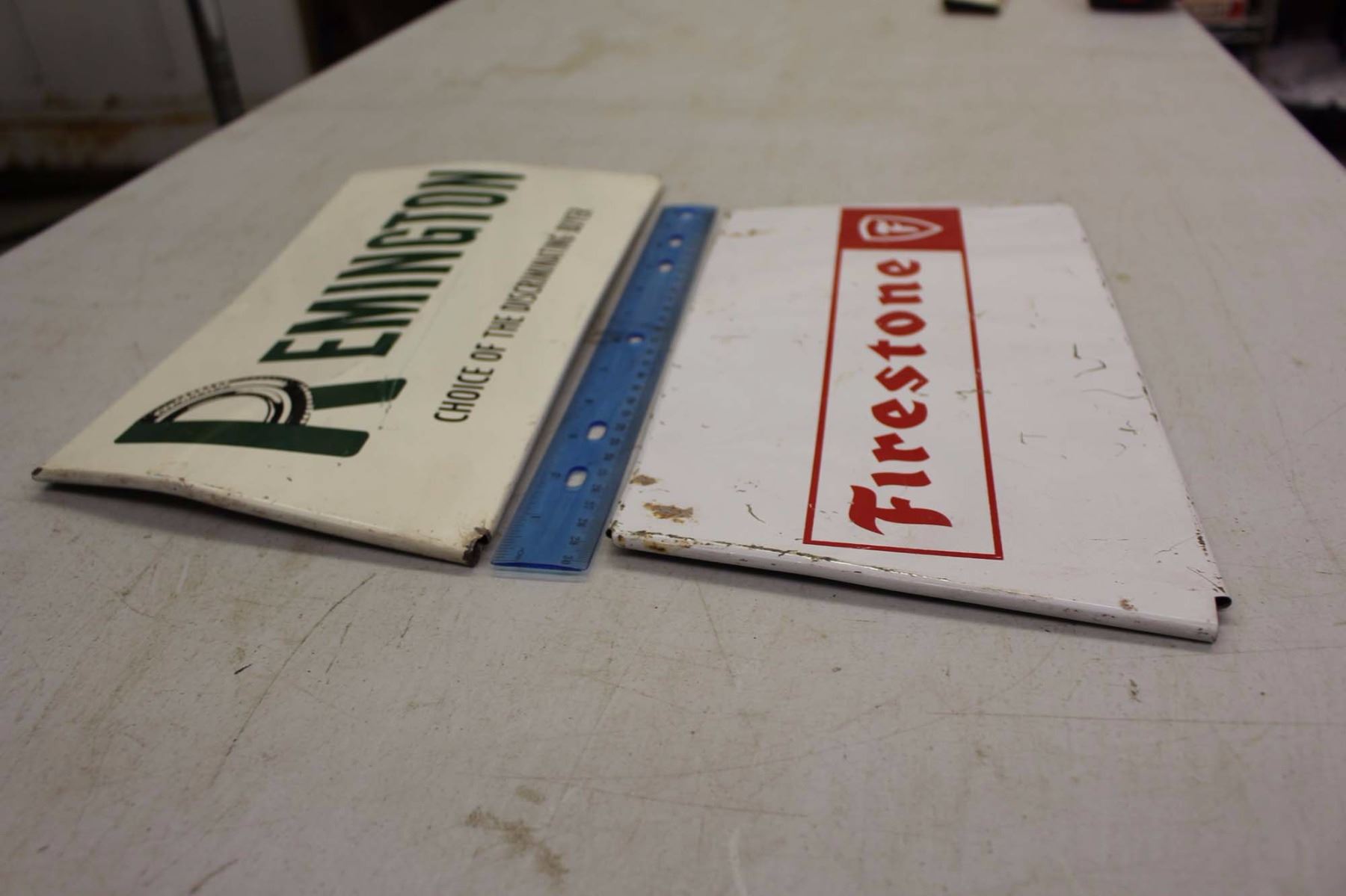 Firestone& Remington Metal Signs