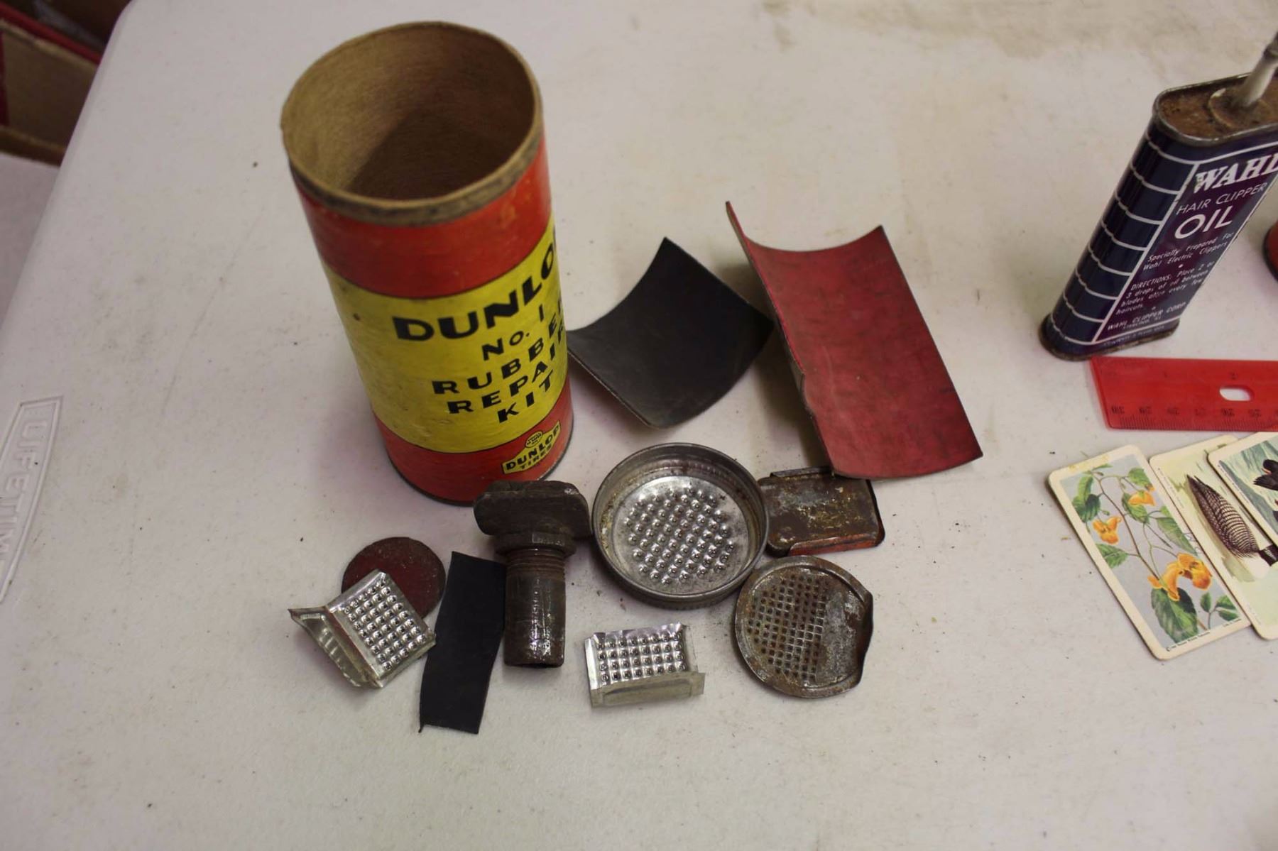 Lot of Vintage Misc(Dunlop Rubber Repair Kits, Red Rose&Blue Ribbon ...