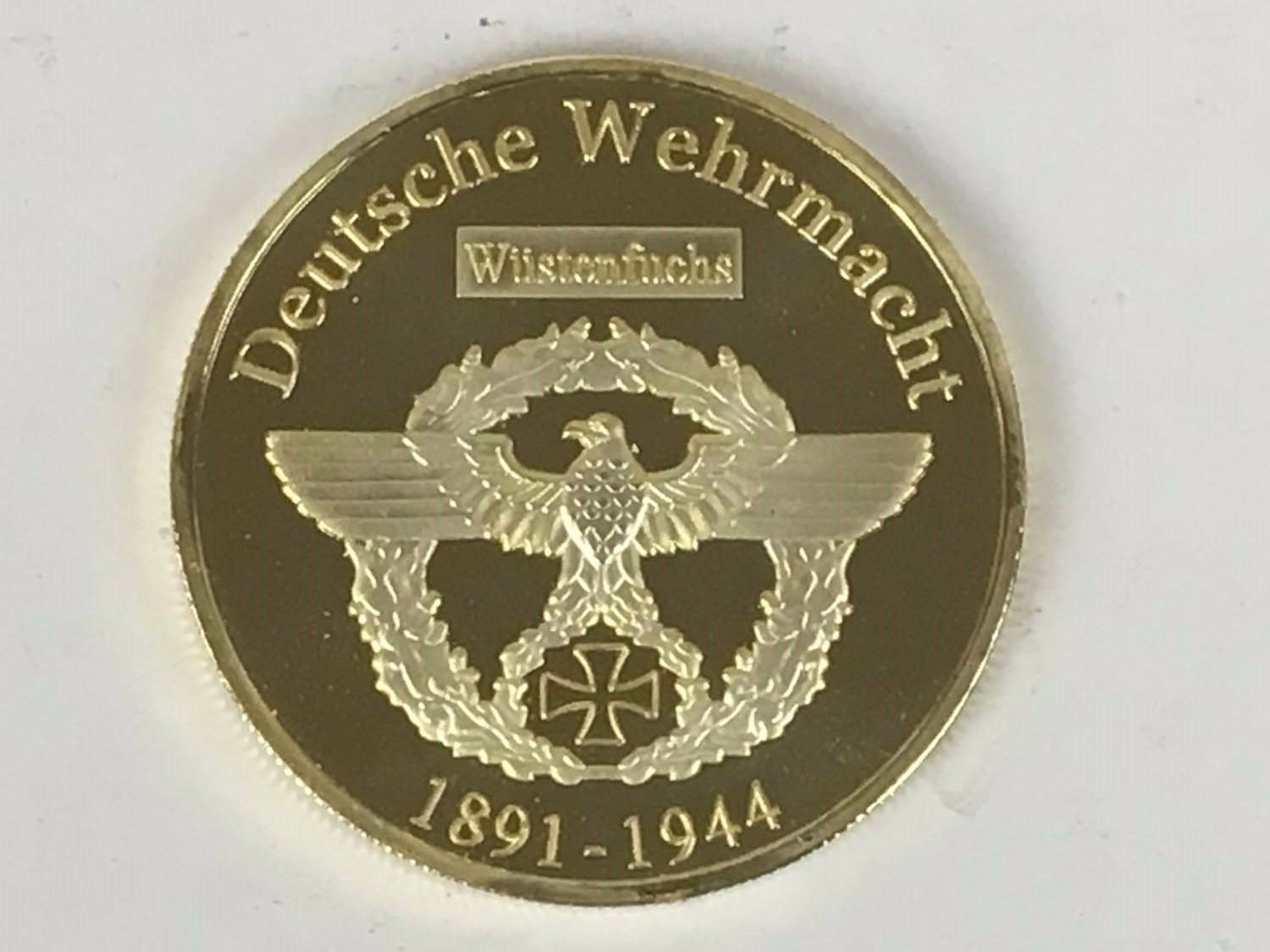 1891-1944 Commemorative Erwin Rommel Nazi Collector Coin
