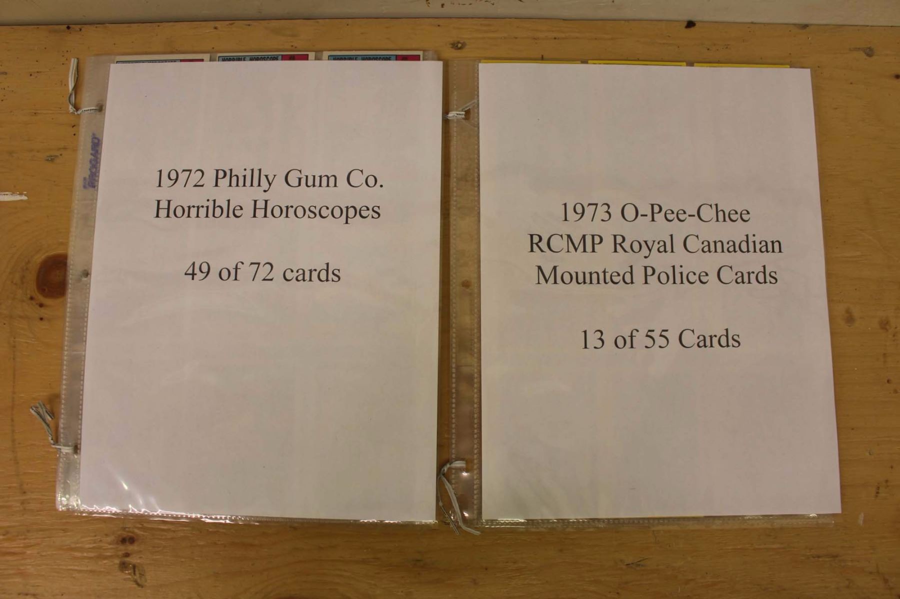 1972 Philly Gum Co. Horrible Horoscope Cards&1973 OPC RCMP Cards