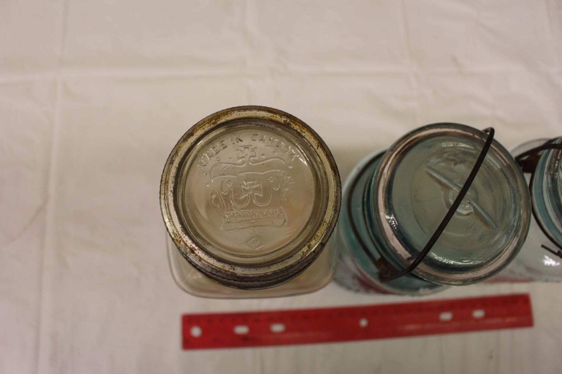 Lot Of Canning Jars (3) (Crown, Perfect Seal, Blue Ribbon)