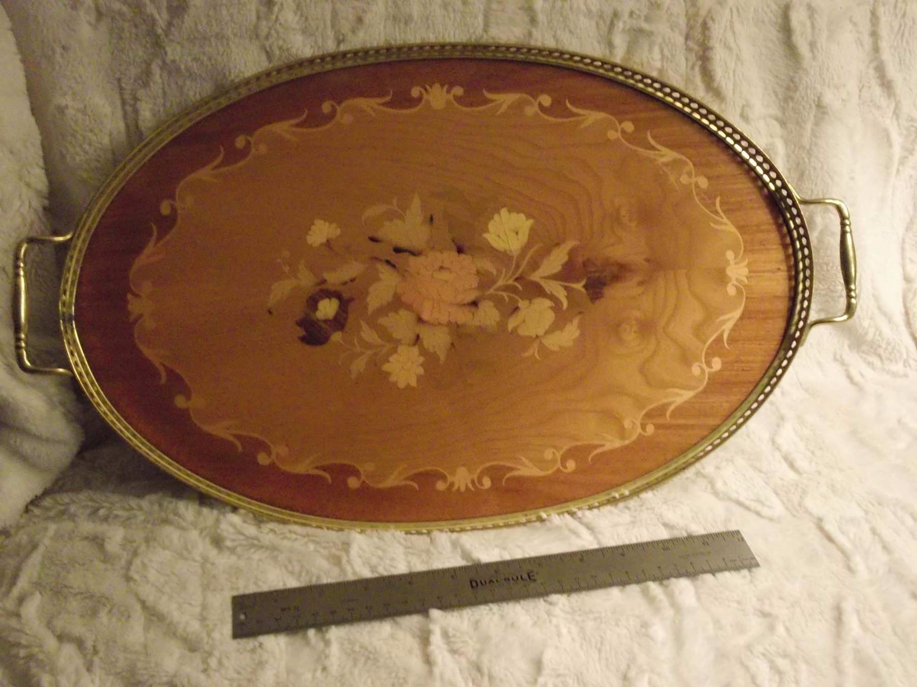 Birks Wooden Inlay& Brass Tray (Birks, Italy)