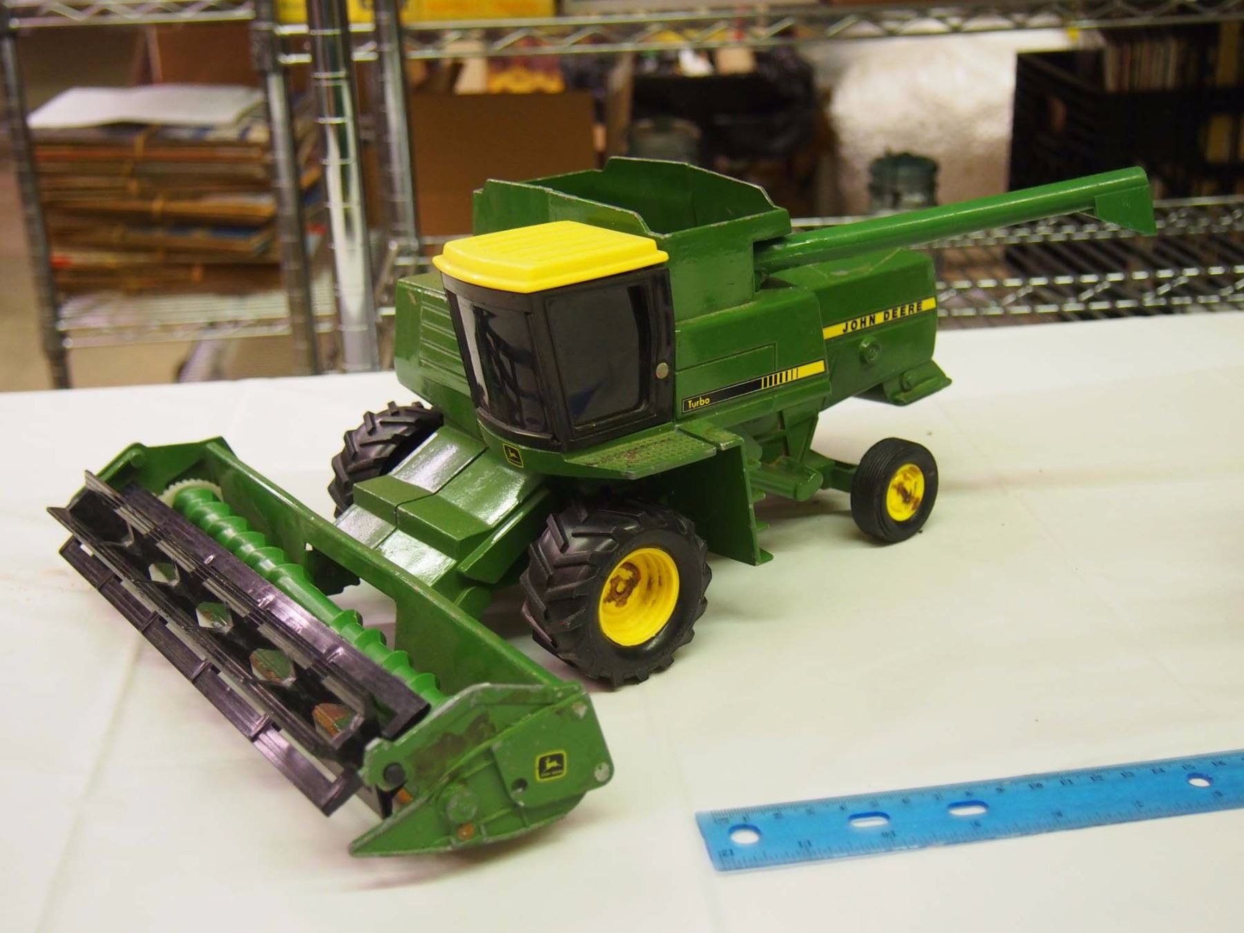 Pair Of Metal Tractor Toys (JD Turbo Combine, 846 Ford)