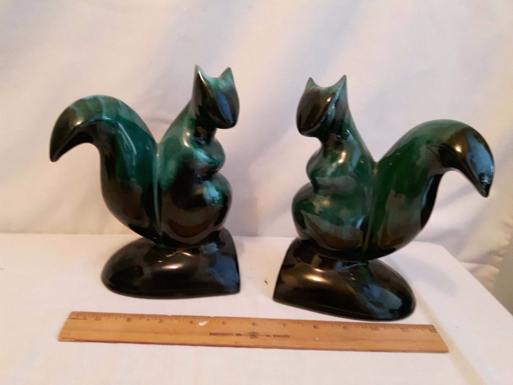 Pair of Blue Mountain Pottery Squirrel Bookends