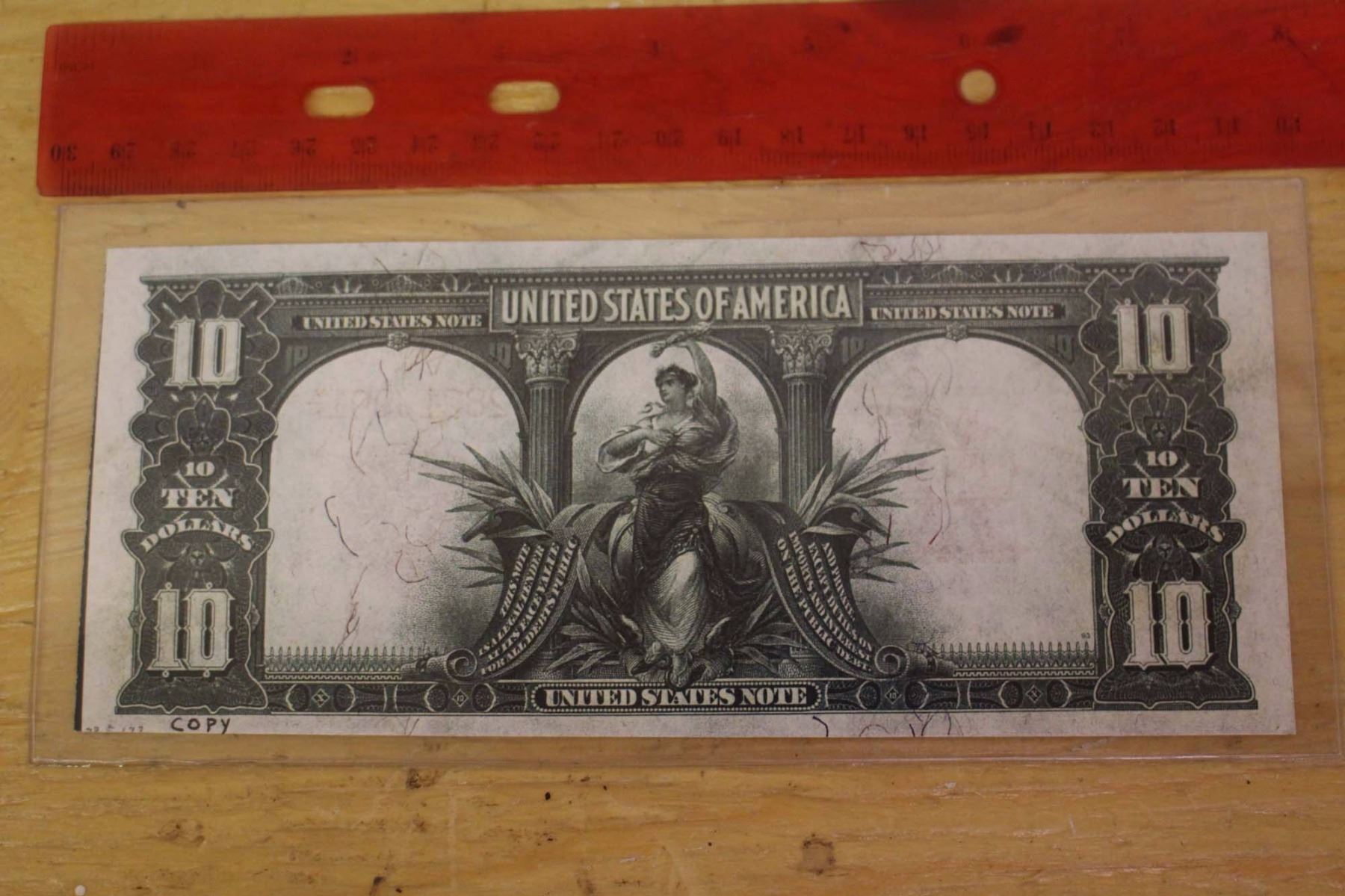 Massey-Harris 1947 Commemorative Coin w/USA Ten Dollar Bill (Copy)