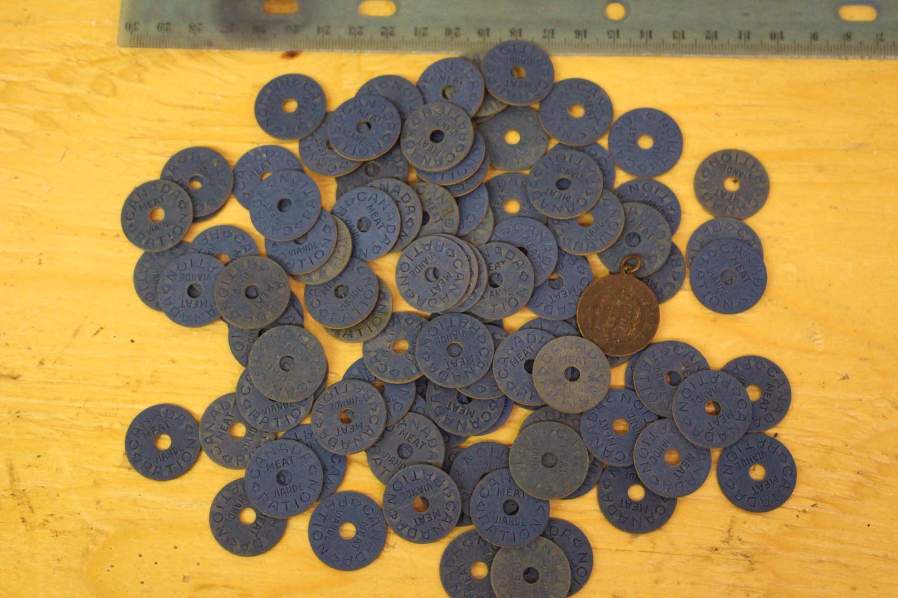 Lot of 100 WWII Meat Ration Tokens