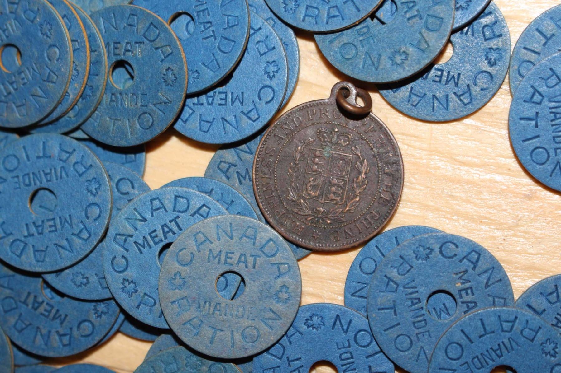 Lot of 100 WWII Meat Ration Tokens