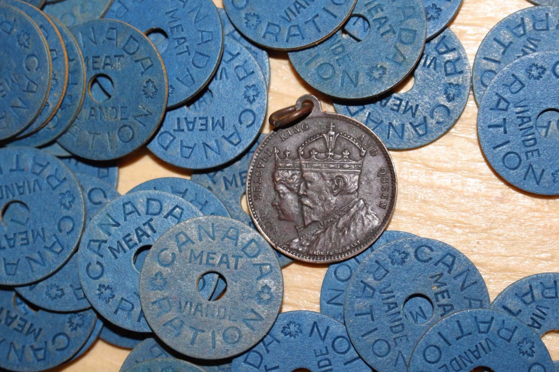 Lot of 100 WWII Meat Ration Tokens