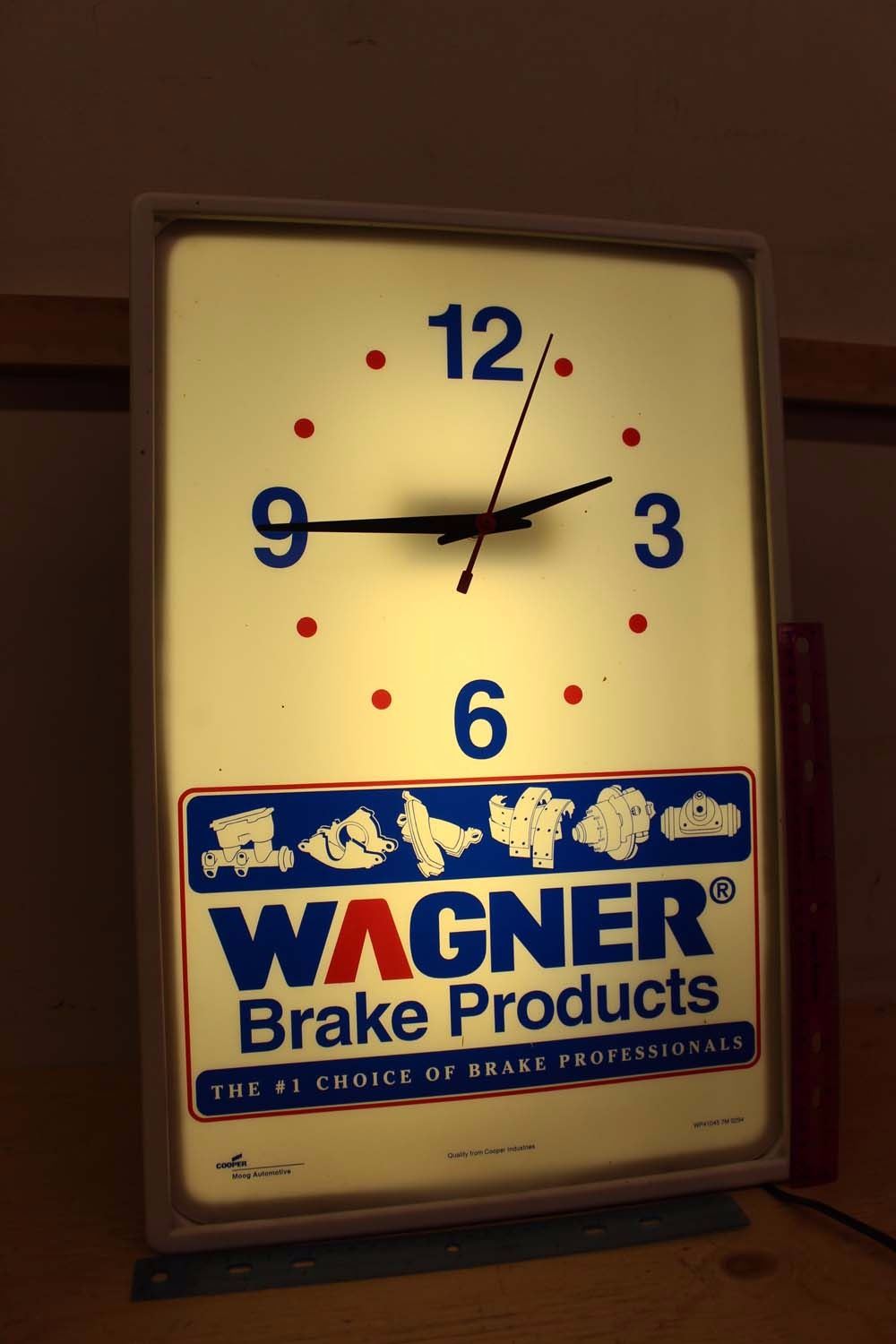Advertising Wagner Brake Products Clock, Plastic, Working